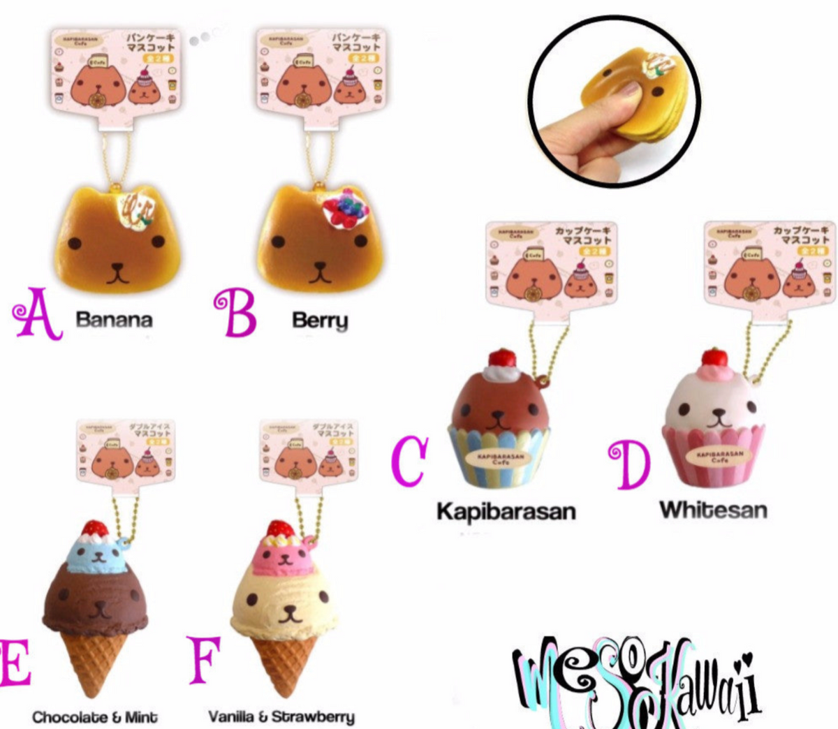 Kapibarasan Cafe Series Squishy Collection - Licensed Cute Ice Cream ...